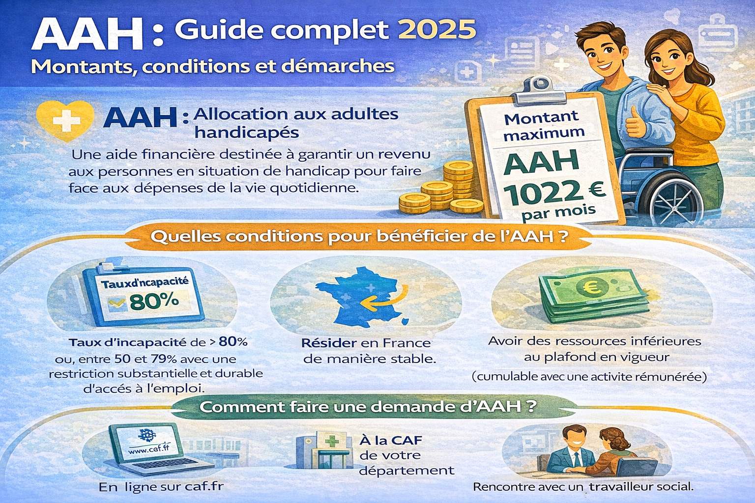 AAH : Guide complet 2025 - Montants, conditions et démarches - CMU
